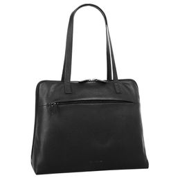 Betty Barclay Damen Shopper, schwarz, Leder, unifarben, Taschen, echt Leder