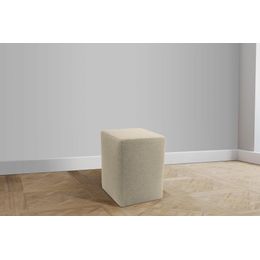 Polsterhocker DOMO collection, B:38cm H:47cm T:38cm, beige, 100% Polyester, Hocker, "700012 B/T/H: 38/38/47 cm", in 2 Wochen lieferbar, in vielen