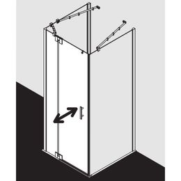 Kermi Filia XP Pendelt&uuml;r mit Festfeld f&uuml;r Seitenwand FX1WL08018VAK 80x185cm, silber hochglanz, ESG klar, links, auf Duschwanne