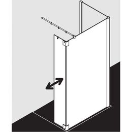 Kermi Pasa XP Seitenwand mit beweglichem Fl&uuml;gel PXT1R08320VAK 83x200cm, silber hochglanz, ESG klar, rechts, auf Duschplatz