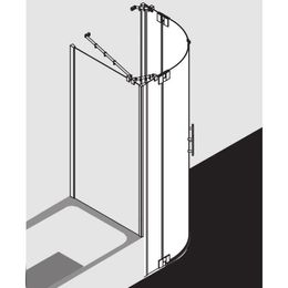 Kermi Filia XP Viertelkreis-Pendelt&uuml;r FXP5509020VPK 90x200cm, silber hochglanz, ESG klar Clean, Radius 55