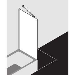 Kermi Filia XP Seitenwand FXTVD08017VAK 80x175cm, silber hochglanz, ESG klar, verk&uuml;rzt neben Badewanne