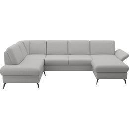 Wohnlandschaft Home Affaire, B:314cm H:93cm T:195cm, grau, 95% Polyester 5% Polyamid, Sofas, "Rochelle", wahlweise mit Bettfunktion, Bettkasten und