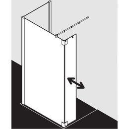 Kermi Pasa XP Seitenwand mit beweglichem Fl&uuml;gel PXT1L09320VAK 93x200cm, silber hochglanz, ESG klar, links, auf Duschplatz