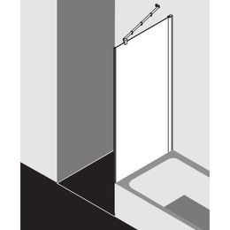 Kermi Diga Seitenwand verk&uuml;rzt DITVD07017VAK 70x175cm, silber hochglanz, ESG klar