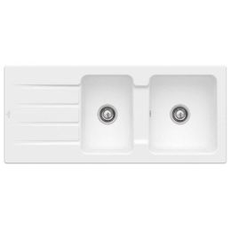 Villeroy & Boch Villeroy & Boch Architectura Einbausp&uuml;le 338001RW mit Ablaufgarnitur und Handbet&auml;tigung, Stone White