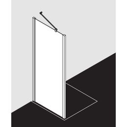 Kermi Liga Seitenwand LITWD078181PK 78x185cm, silber mattglanz, ESG klar Clean, auf Duschplatz