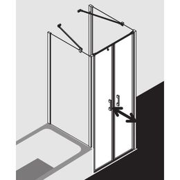 Kermi Liga Pendelt&uuml;r in Nische LIPTD095181PK 95x185cm, silber mattglanz, ESG klar Clean, auf Duschwanne