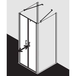 Kermi Liga Pendelt&uuml;r in Nische LIPTD075181AK 75x185cm, silber mattglanz, ESG klar, auf Duschwanne