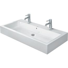 Duravit Vero M&ouml;bel-Waschtisch 0454100027 geschliffen, mit Hahnloch, &Uuml;berlauf, Hahnlochbank, 100 x 47 cm, wei&szlig;