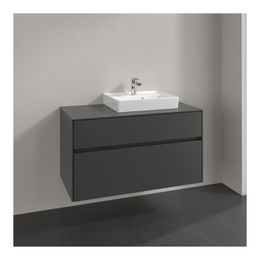 Villeroy & Boch Villeroy und Boch Collaro Waschtischunterschrank C015B0VR 100x54,8x50cm, Waschtisch rechts, LED-Beleuchtung 7,3 W, graphite
