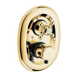Kludi 1926 Fertigmontageset 517204520 Unterputz Thermostat, mit Absperrventil, vergoldet
