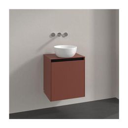 Villeroy & Boch Villeroy und Boch Collaro Waschtischunterschrank C148B0AH 50x54,8x38cm, Waschtisch mittig, LED-Beleuchtung 3,4 W, wine red