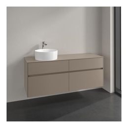 Villeroy & Boch Villeroy und Boch Collaro Waschtischunterschrank C046B0VM 140x54,8x50cm, Waschtisch links, LED-Beleuchtung 10,4W, taupe