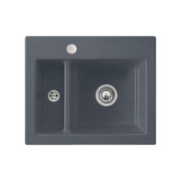 Villeroy & Boch Villeroy und Boch Subway Fl&auml;chenb&uuml;ndige Sp&uuml;le 67802FS5 mit Ablaufgarnitur und Exzenterbet&auml;tigung, Ebony