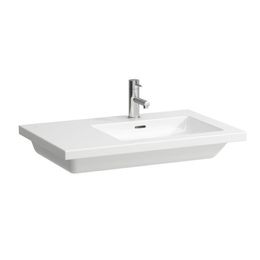 Laufen Living Square Waschtisch H8174390001091 75x48cm, ohne Hahnloch mit &Uuml;berlauf, Ablage links