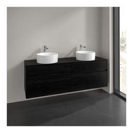 Villeroy & Boch Villeroy und Boch Collaro Waschtischunterschrank C052B0AB 160x54,8x50cm, f&uuml;r 2 Waschtische, mit LED-Beleuchtung, black oak