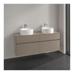 Villeroy & Boch Villeroy und Boch Collaro Waschtischunterschrank C048B0VM 140x54,8x50cm, f&uuml;r 2 Waschtische, LED-Beleuchtung 10,4 W, taupe