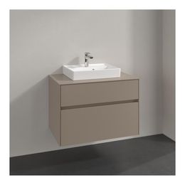 Villeroy & Boch Villeroy und Boch Collaro Waschtischunterschrank C069B0VM 80x54,8x50cm, Waschtisch mittig, LED-Beleuchtung 5,7 W, taupe