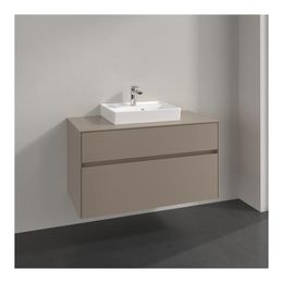 Villeroy & Boch Villeroy und Boch Collaro Waschtischunterschrank C016B0VM 100x54,8x50cm, Waschtisch mittig, LED-Beleuchtung 7,3 W, taupe