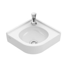 Villeroy & Boch Villeroy und Boch O.NOVO Compact Eck-Handwaschbecken 731033R1 32 cm Schenkell&auml;nge, 1 Hahnloch, ohne &Uuml;berlauf, wei&szlig; C-plus
