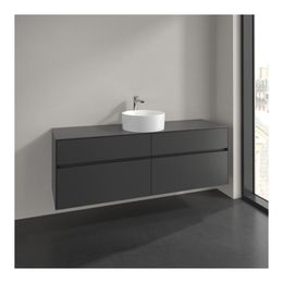Villeroy & Boch Villeroy und Boch Collaro Waschtischunterschrank C049B0VR 160x54,8x50cm, Waschtisch mittig, LED-Beleuchtung 12W, graphite