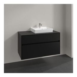 Villeroy & Boch Villeroy und Boch Collaro Waschtischunterschrank C015B0VL 100x54,8x50cm, Waschtisch rechts, LED-Beleuchtung 7,3 W, volcano black