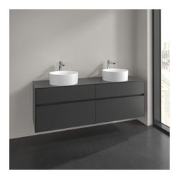 Villeroy & Boch Villeroy und Boch Collaro Waschtischunterschrank C052B0VR 160x54,8x50cm, f&uuml;r 2 Waschtische, mit LED-Beleuchtung, graphite