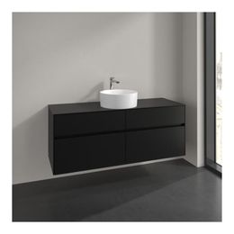 Villeroy & Boch Villeroy und Boch Collaro Waschtischunterschrank C045B0VL 140x54,8x50cm, Waschtisch mittig, LED-Beleuchtung 10,4 W, volcano black