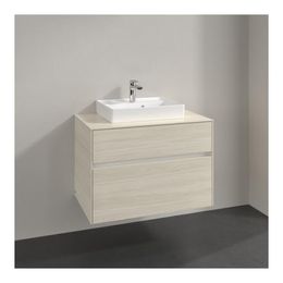Villeroy & Boch Villeroy und Boch Collaro Waschtischunterschrank C069B0AA 80x54,8x50cm, Waschtisch mittig, LED-Beleuchtung 5,7 W, white oak