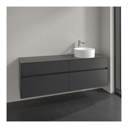 Villeroy & Boch Villeroy und Boch Collaro Waschtischunterschrank C051B0VR 160x54,8x50cm, Waschtisch rechts, LED-Beleuchtung 12W, graphite