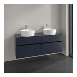 Villeroy & Boch Villeroy und Boch Collaro Waschtischunterschrank C048B0VQ 140x54,8x50cm, f&uuml;r 2 Waschtische, LED-Beleuchtung 10,4 W, marine blue