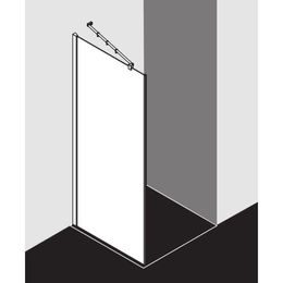 Kermi Filia XP Seitenwand FXTWD10320VYK 103 x 200 cm, silber hochglanz, ESG SR Opaco Clean, auf Duschplatz