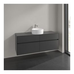 Villeroy & Boch Villeroy und Boch Collaro Waschtischunterschrank C045B0VR 140x54,8x50cm, Waschtisch mittig, LED-Beleuchtung 10,4 W, graphite