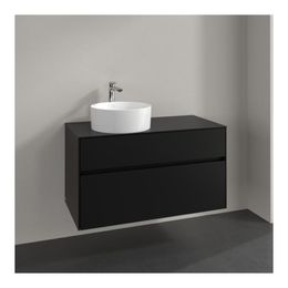 Villeroy & Boch Villeroy und Boch Collaro Waschtischunterschrank C039B0VL 100x54,8x50cm, Waschtisch links, LED-Beleuchtung 7,3 W, volcano black