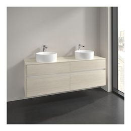 Villeroy & Boch Villeroy und Boch Collaro Waschtischunterschrank C052B0AA 160x54,8x50cm, f&uuml;r 2 Waschtische, mit LED-Beleuchtung, white oak