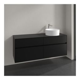 Villeroy & Boch Villeroy und Boch Collaro Waschtischunterschrank C047B0VL 140x54,8x50cm, Waschtisch rechts, LED-Beleuchtung 10,4W, volcano black