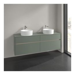 Villeroy & Boch Villeroy und Boch Collaro Waschtischunterschrank C052B0AF 160x54,8x50cm, f&uuml;r 2 Waschtische, mit LED-Beleuchtung, soft green