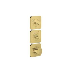 Hansgrohe Axor Citterio C Thermostatmodul 380/120, 49710990 ohne Struktur, polished gold optic, Unterputz, mit Rosetten