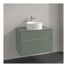 Villeroy & Boch Villeroy und Boch Collaro Waschtischunterschrank C037B0AF 80x54,8x50cm, Waschtisch mittig, LED-Beleuchtung 5,7 W, soft green
