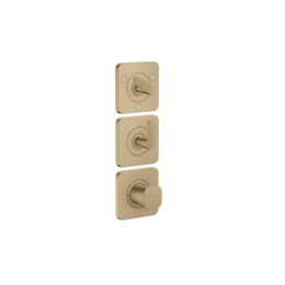 Hansgrohe Axor Citterio C Thermostatmodul 380/120, 49711140 cubic cut, brushed bronze, Unterputz, mit Rosetten
