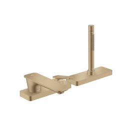 Hansgrohe Axor Citterio C 3-Loch Einhebel-Wannenrandarmatur 49431140 cubic cut, brushed bronze, Ausladung 155mm