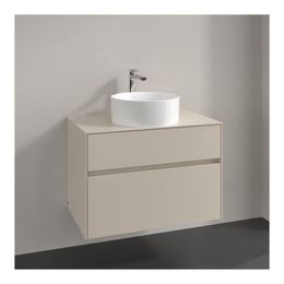 Villeroy & Boch Villeroy und Boch Collaro Waschtischunterschrank C037B0VN 80x54,8x50cm, Waschtisch mittig, LED-Beleuchtung 5,7 W, cashmere grey