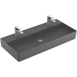 Villeroy & Boch Villeroy & Boch Memento 2.0 Waschtisch 4A221KI4 100 x 47 cm, Graphite C-plus, mit Hahnloch, ohne &Uuml;berlauf
