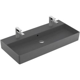 Villeroy & Boch Villeroy & Boch Memento 2.0 Waschtisch 4A221LI4 100 x 47 cm, Graphite C-plus, mit Hahnloch, mit &Uuml;berlauf