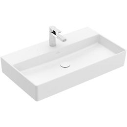 Villeroy & Boch Villeroy & Boch Memento 2.0 Waschtisch 4A228LRW 80 x 47 cm, Stone White C-plus, mit Hahnloch, ohne &Uuml;berlauf
