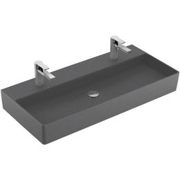 Villeroy & Boch Villeroy & Boch Memento 2.0 Waschtisch 4A22A1I4 100 x 47 cm, Graphite C-plus, mit Hahnloch, ohne &Uuml;berlauf