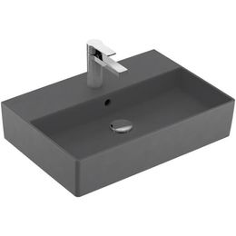 Villeroy & Boch Villeroy & Boch Memento 2.0 Waschtisch 4A226GI4 60 x 42 cm, Graphite C-plus, mit Hahnloch, mit &Uuml;berlauf