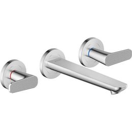 Hansgrohe Axor Citterio C Waschtisch-3-Loch-Armatur 49071000 cubic cut, chrom, Unterputz, Wandmontage, Ausladung 193mm