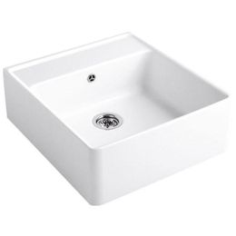 Villeroy & Boch Villeroy und Boch Sp&uuml;lstein Einzelbecken 632062KG Ablaufgarnitur, Exzenterbet&auml;tigung, Befestigungssatz, Snow White